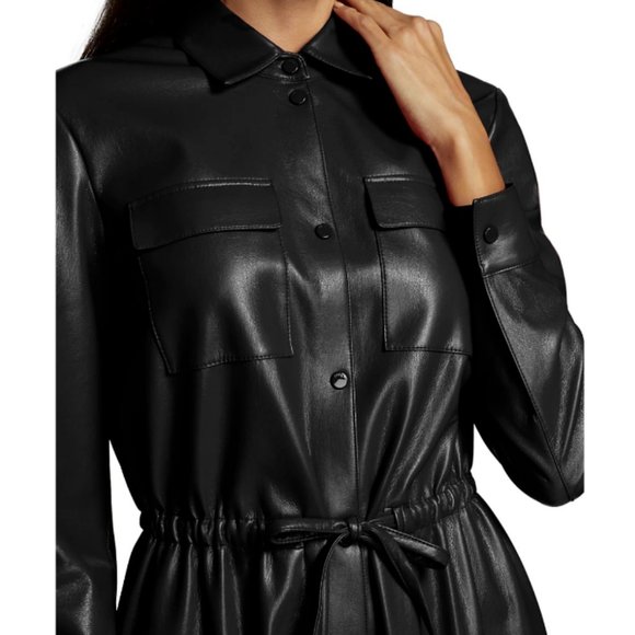 Boss | Dresses | Boss Daledy Vegan Leather Shirt Dress Msrp 595 ...